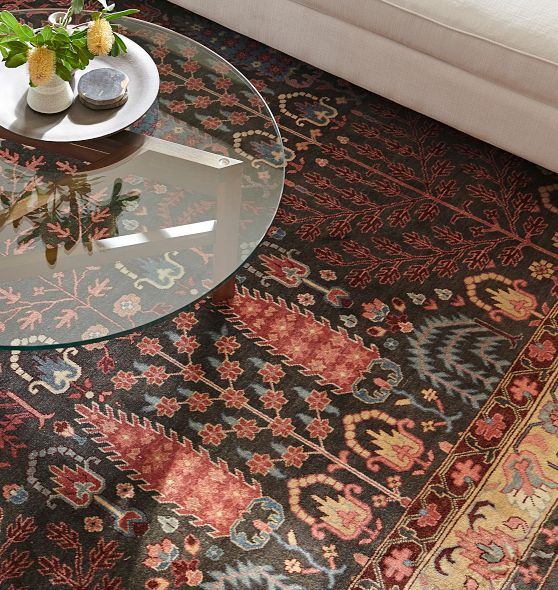 Alderwood Charcoal & Pink Hand-Knotted Rug | Rejuvenation