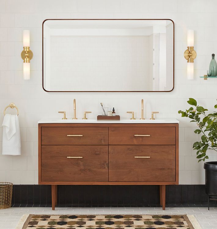 Bentwood Rounded Double Vanity Mirror | Rejuvenation