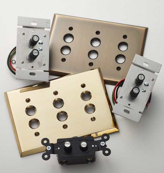 Lewis Triple Push-Button Switchplate | Rejuvenation