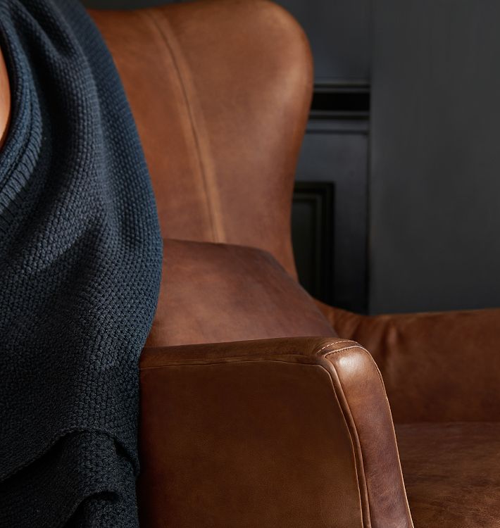 Clinton Modern Wingback Leather Chair | Rejuvenation