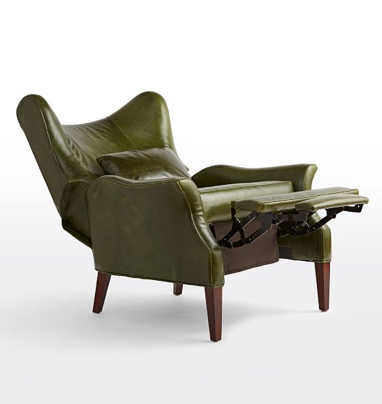Clinton Modern Wingback Leather Recliner Chair | Rejuvenation