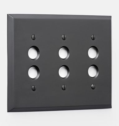 Lewis Triple Push-Button Switchplate | Rejuvenation