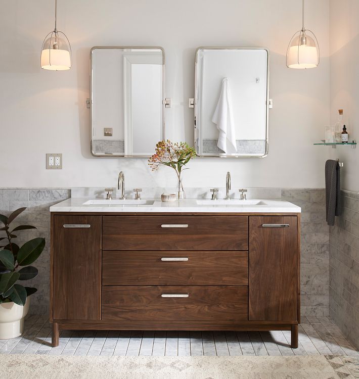 Warrenton Walnut Double Vanity | Rejuvenation