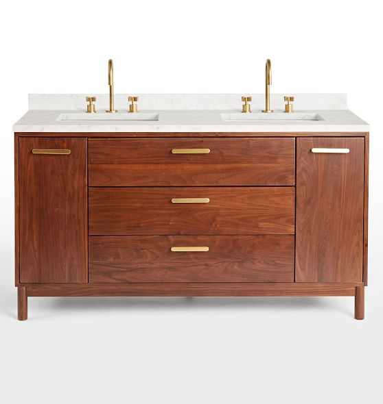Warrenton Walnut Double Vanity | Rejuvenation