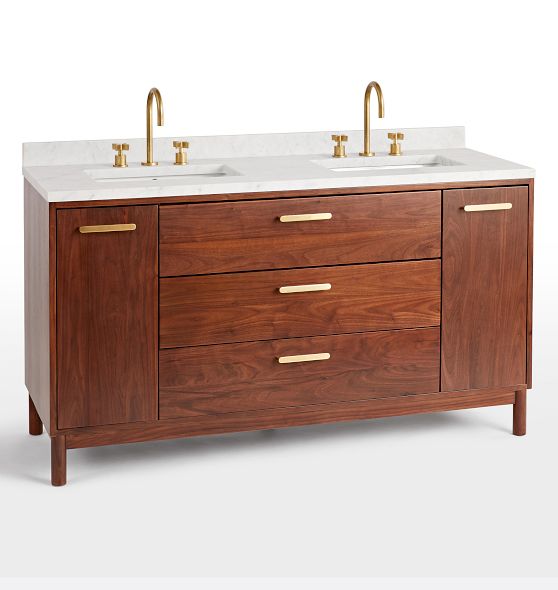 Warrenton Walnut Double Vanity | Rejuvenation