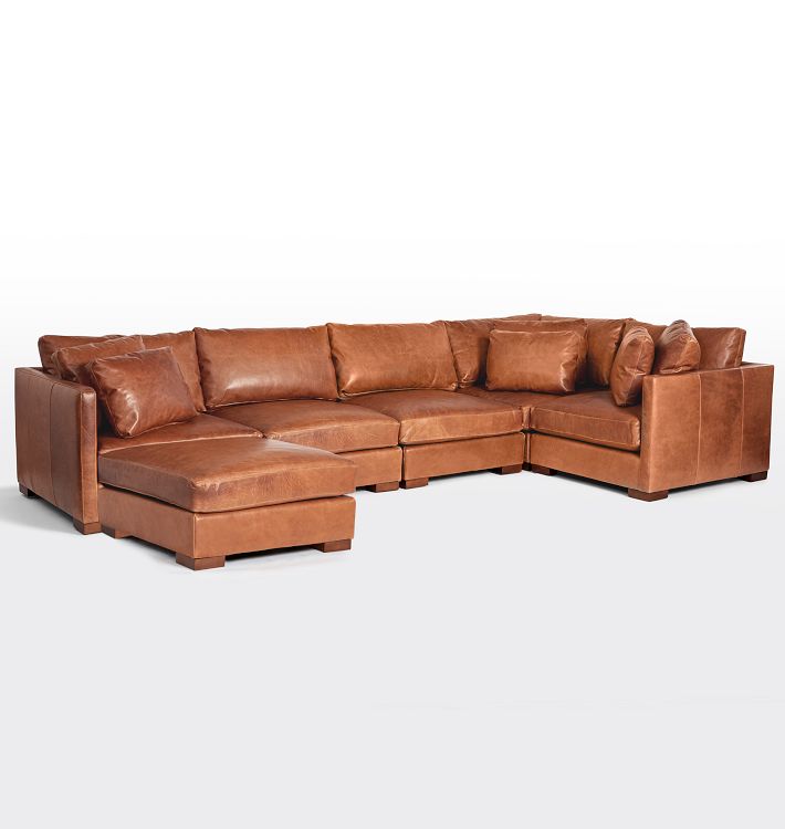 6 Piece Modular Sectional Sofa Leather | Baci Living Room