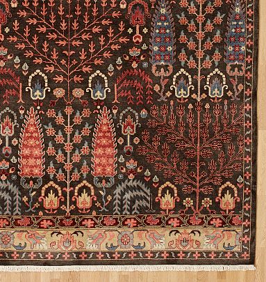 Alderwood Charcoal & Pink Hand-Knotted Rug | Rejuvenation