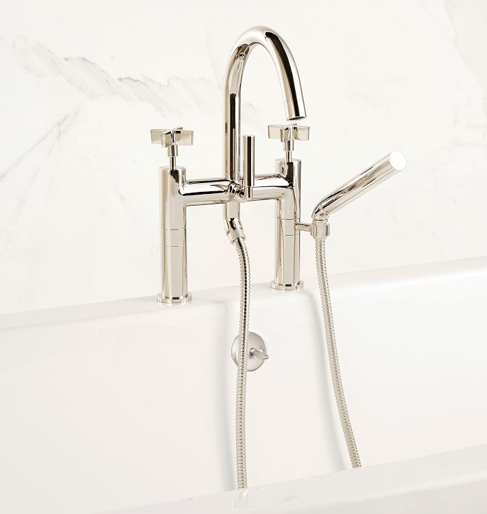 West Slope Deck Mounted Tub Filler With Handshower | Rejuvenation
