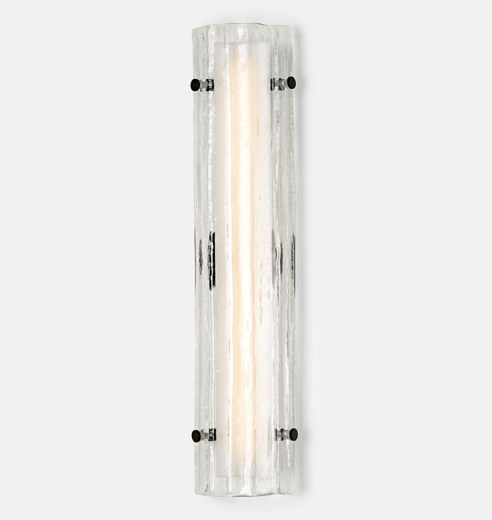 Willamette 28" LED Clear Fluted Glass Wall Sconce | Rejuvenation