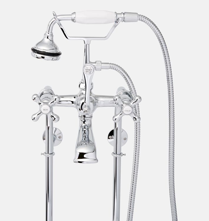 Free Standing Tub Filler with Supply Lines And Shutoffs | Rejuvenation