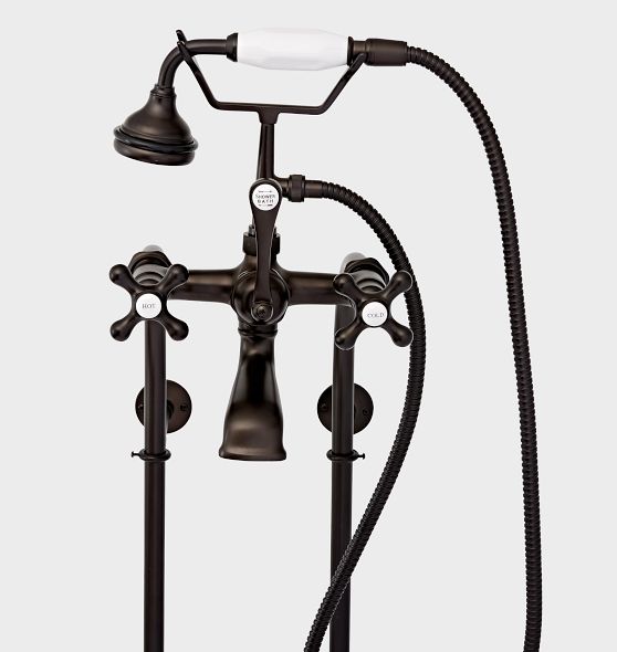 Free Standing Tub Filler with Supply Lines And Shutoffs | Rejuvenation