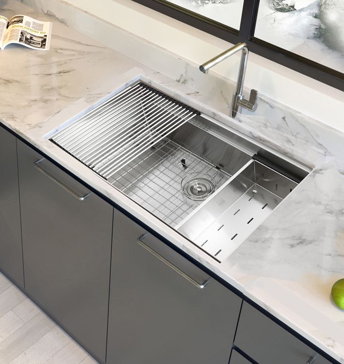 Cannon Stainless Steel Workstation Kitchen Sink | Rejuvenation