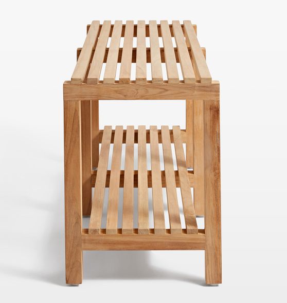 Adela Teak Shower Bench | Rejuvenation