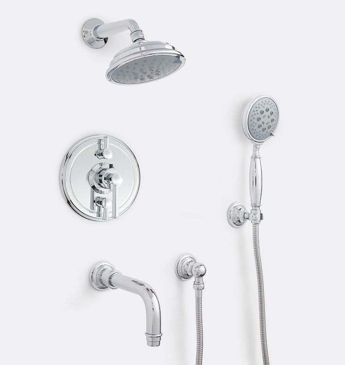 Miramar Lever Handle Thermostatic Shower & Tub Set with Handshower ...