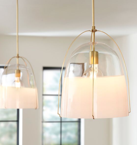 Haleigh 12" Glass Dome Rod Pendant | Rejuvenation