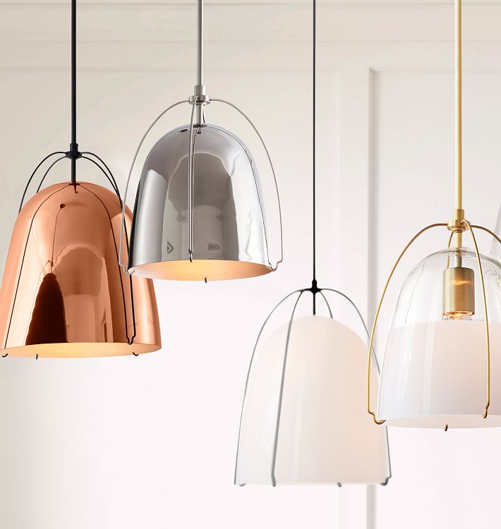 Haleigh 12" Metal Dome Rod Pendant | Rejuvenation