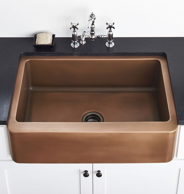Apron Front Copper Sink - 25" x 22" x 9-1/2" | Rejuvenation