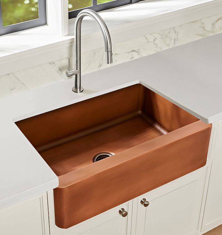 Apron Front Copper Sink - 33" x 21-1/2" x 9-1/2" | Rejuvenation