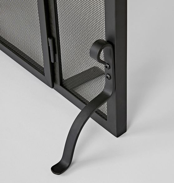 Classic Linear 2-Door Fireplace Screen | Rejuvenation