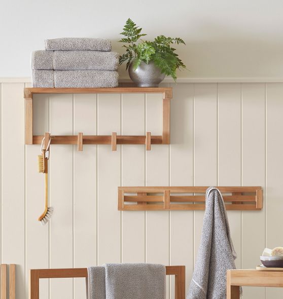 Adela Teak Hook Rack | Rejuvenation