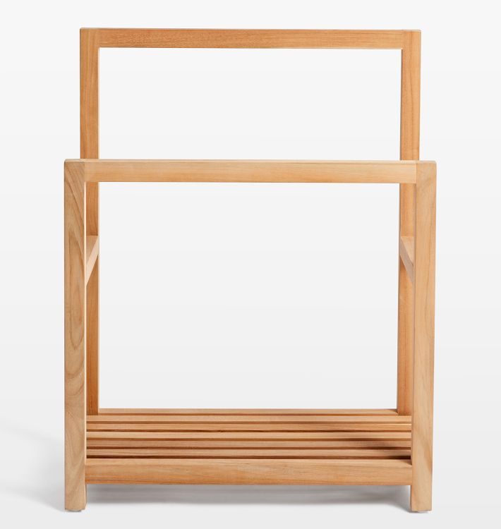 Adela Teak Standing Towel Rack | Rejuvenation