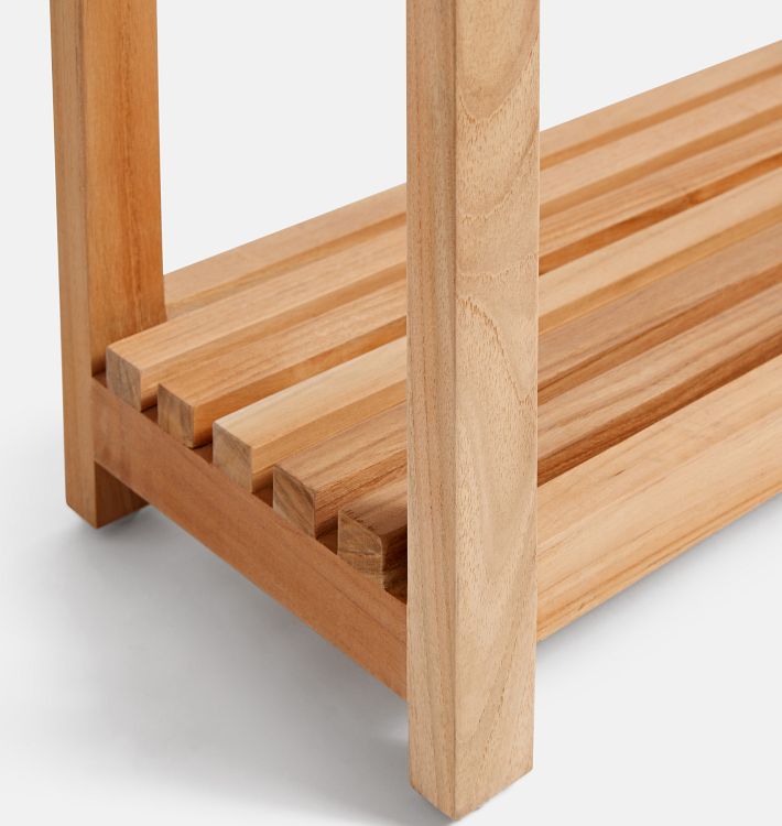 Adela Teak Standing Towel Rack | Rejuvenation