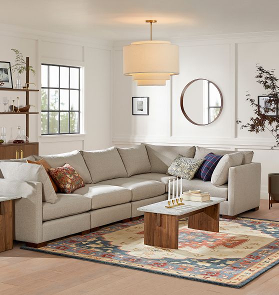 Hart Modular Walnut Shelving Unit with Cabinet | Rejuvenation