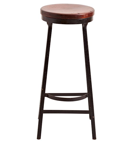 Steel Industrial Stool with Wood Seat | Rejuvenation
