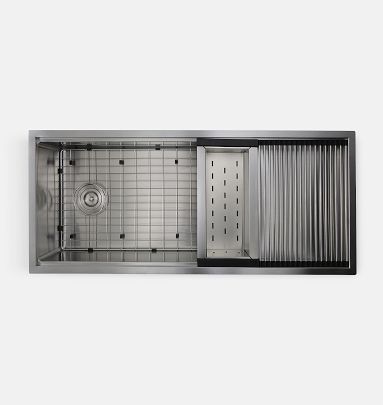 Cannon Stainless Steel Single Workstation Kitchen Sink with Drainboard ...