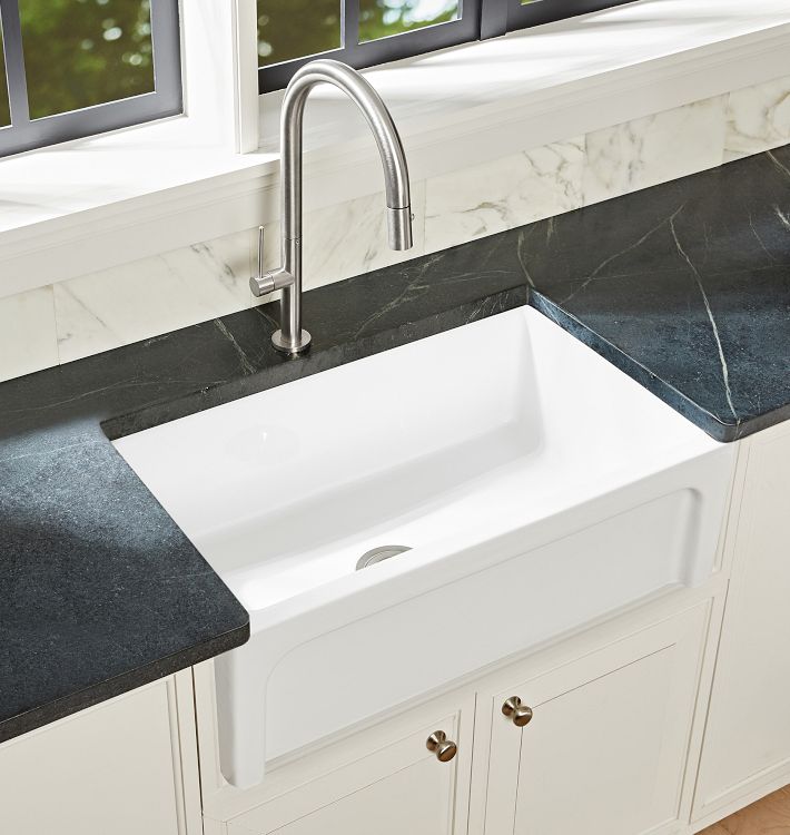 Sandoval Kitchen Sink Single Fireclay - 30" - White | Rejuvenation