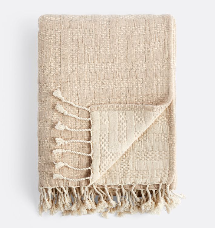Jacquard Reversible Organic Cotton Throw | Rejuvenation