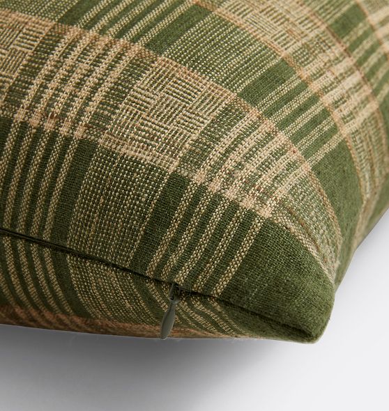 Plaid Striped Silk Pillow Cover | Rejuvenation