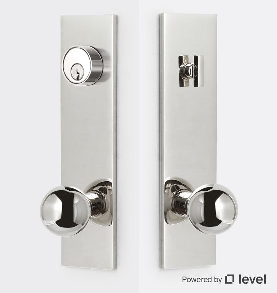 Irving Brass Knob Exterior Door Set With Level Bolt Smart Lock ...