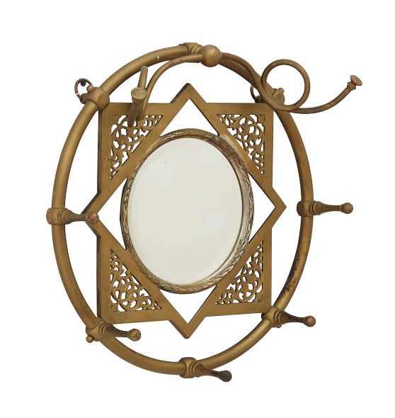Extraordinary Victorian Painted Brass Mirrored Hook Rack Circa 1890S ...