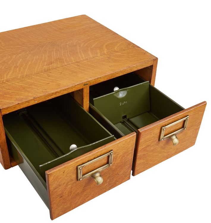 Globe Tabletop File Box Circa 1900S | Rejuvenation
