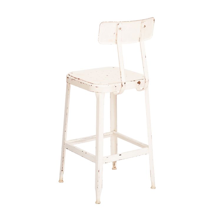 Industrial Stool With Backrest By Lyon Circa 1940S | Rejuvenation