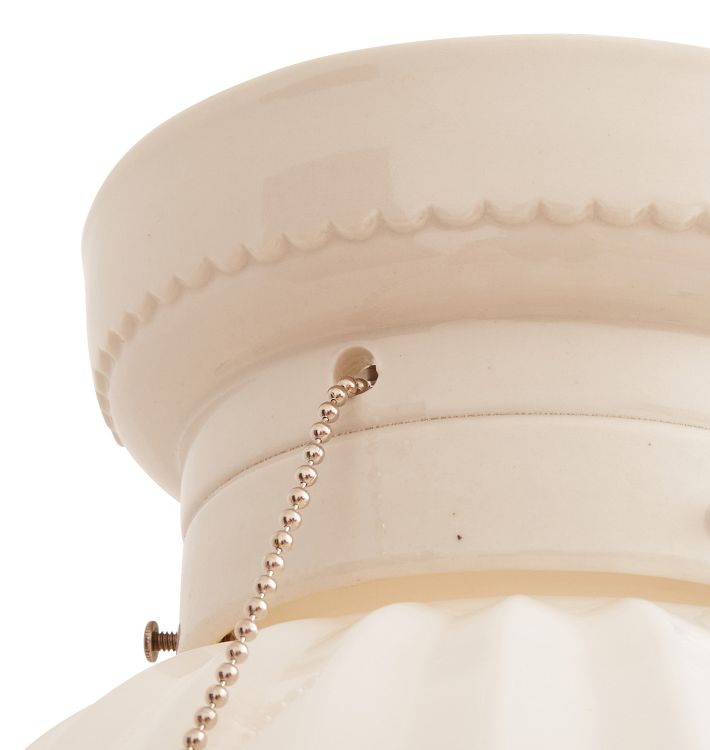 Porcelain Semi-Flush Pullchain Fixture | Rejuvenation