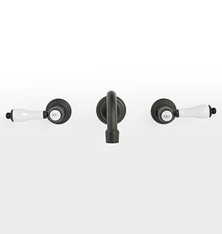 Connor Porcelain Lever Handle Wall Mount Faucet | Rejuvenation