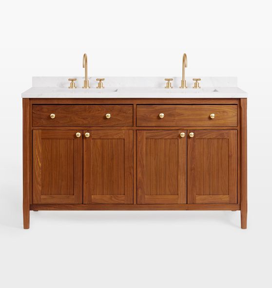 Ladd 60" Walnut Double Vanity | Rejuvenation