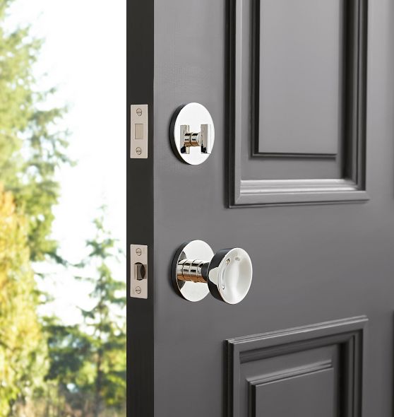 Richmond Brass Knob Tube Latch Interior Door Set, Round Backplate ...