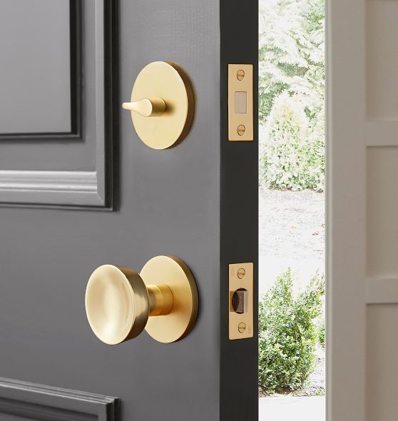 Richmond Brass Knob Tube Latch Interior Door Set, Round Backplate ...
