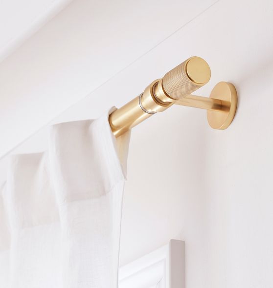 Trask Adjustable Brass Drapery Rod Set | Rejuvenation