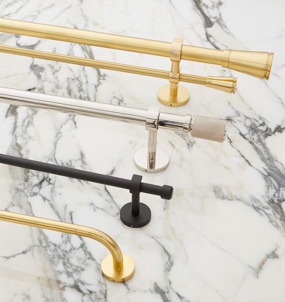 Stanton Adjustable Brass Drapery Rod Set | Rejuvenation