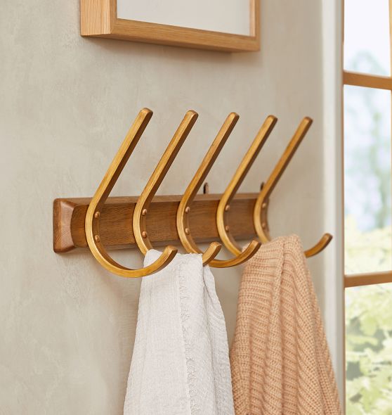 Arlie Bent Wood 5-Hook Rack | Rejuvenation