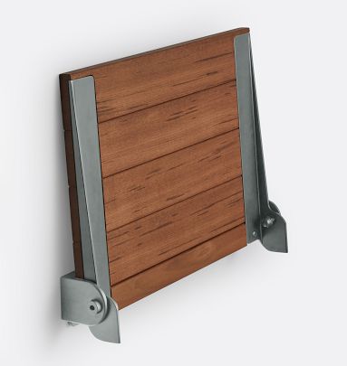 Carter Wall Mount Teak Folding Shower Seat - ADA | Rejuvenation