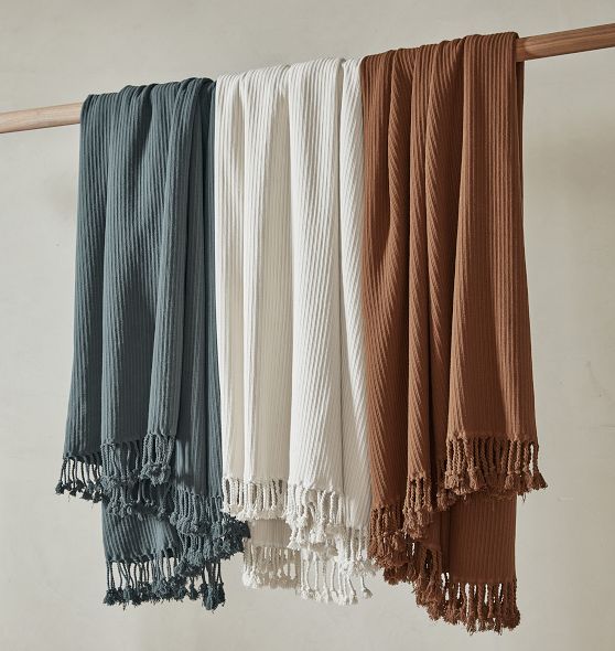 Organic Cotton Ribbed Throw | Rejuvenation