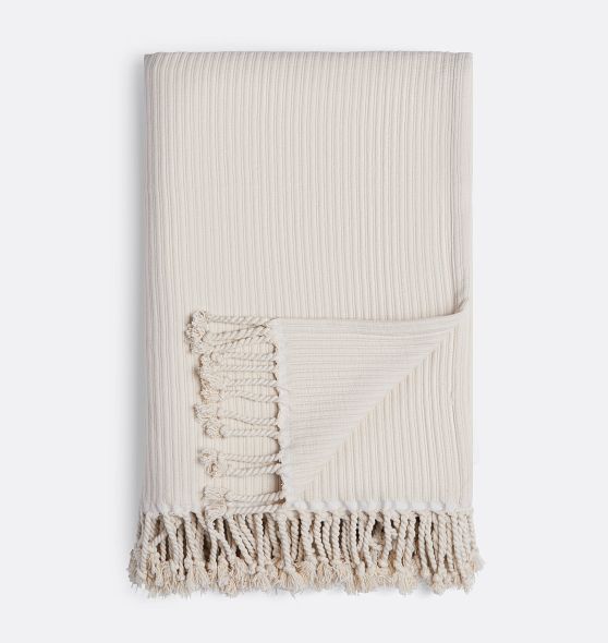Organic Cotton Ribbed Throw | Rejuvenation