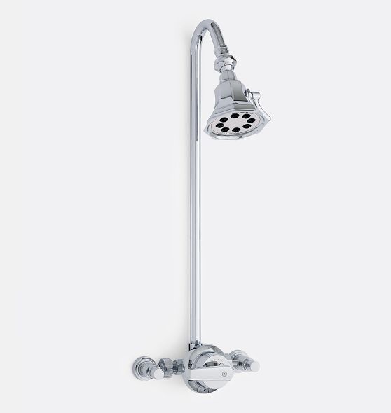 Outdoor Shower with Retro Style Shower Head | Rejuvenation