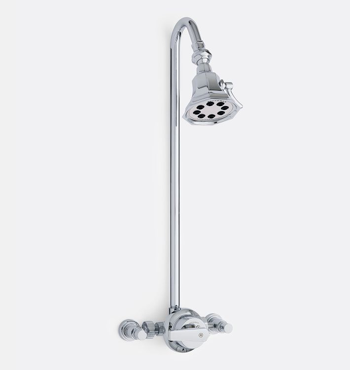 Outdoor Shower with Retro Style Shower Head | Rejuvenation