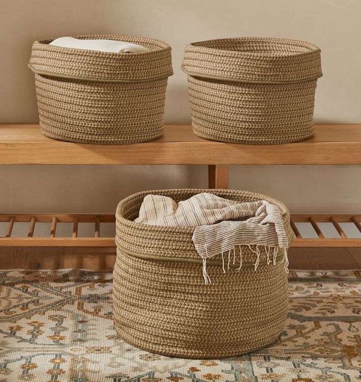 Woven Indoor/Outdoor Sunbrella Baskets | Rejuvenation